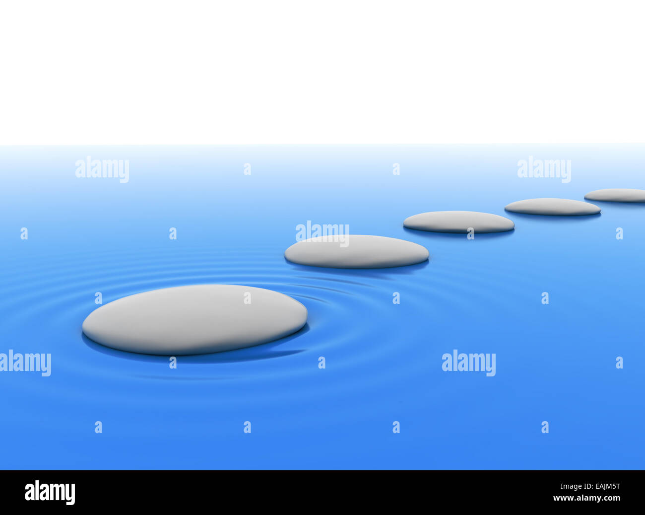 Zen stones in water with white background Stock Photo - Alamy