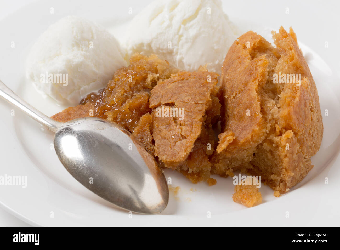 Sussex pond pudding, a steamed British dish filled with a lemon encased ...