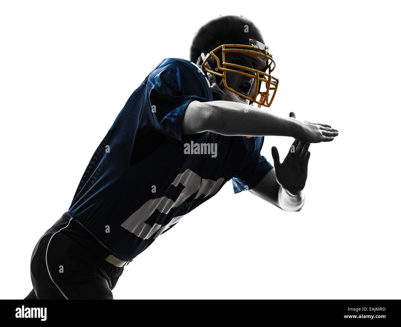 American Football Player Catching Silhouette