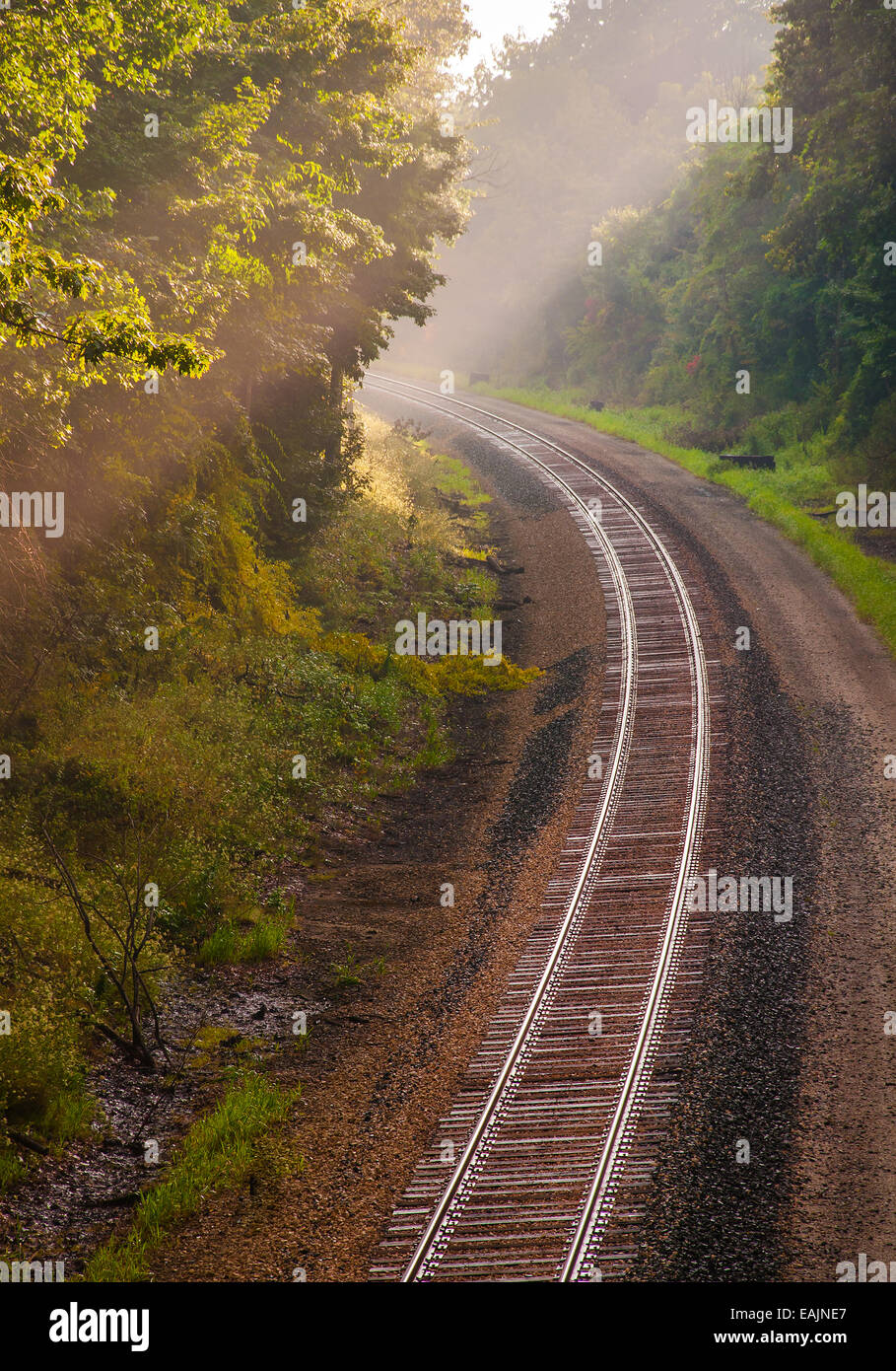 Main line train track switches and yard Stock Photo - Alamy