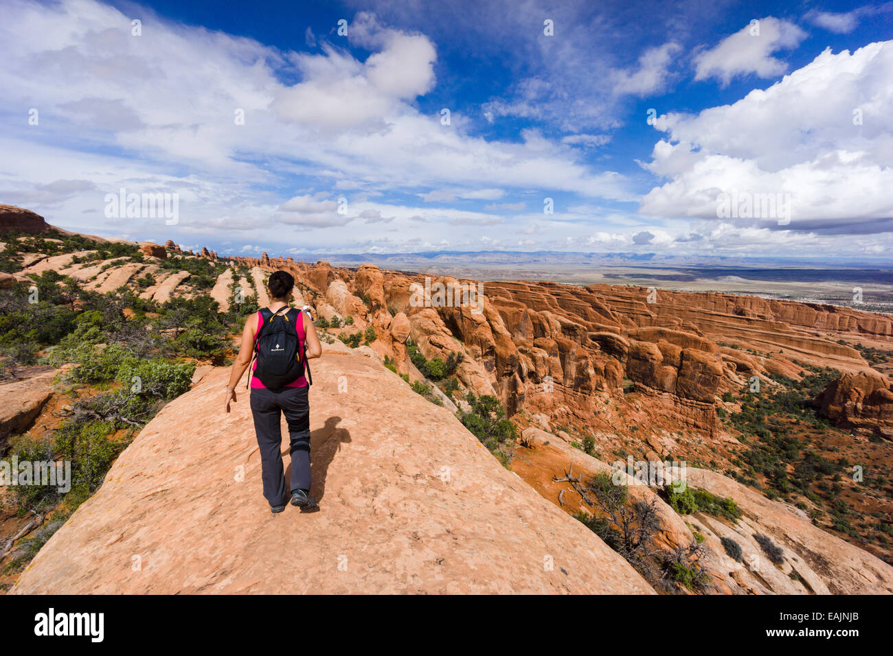 Devils Garden trail. Arches National Park, Moab, Utah, USA Stock Photo ...