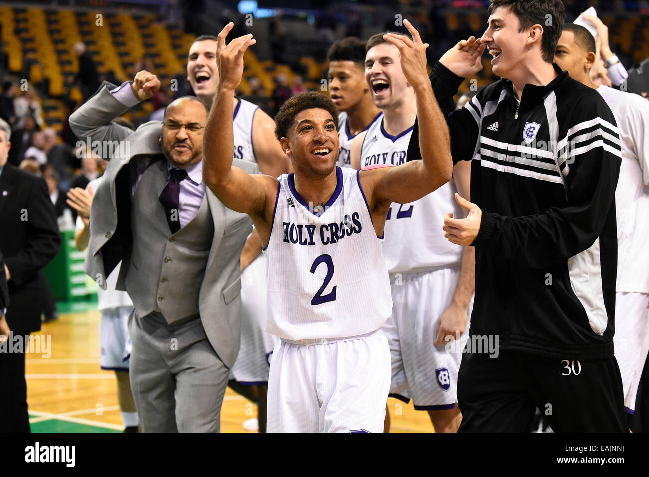 Boston, Massachusetts, USA. 16th Nov, 2014. Holy Cross guard Anthony ...