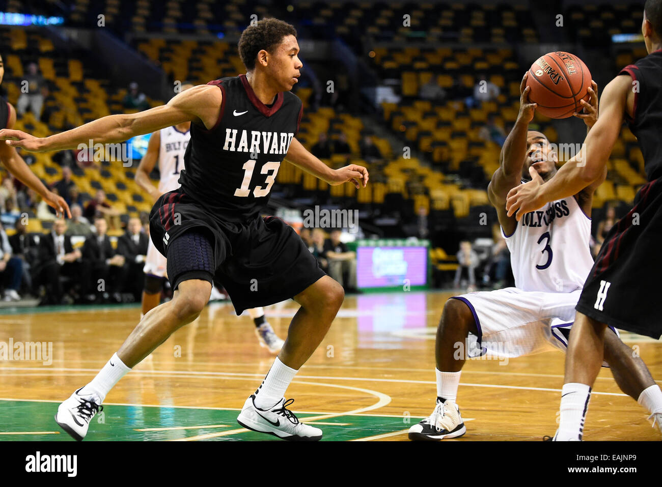 Boston, Massachusetts, USA. 16th Nov, 2014. Holy Cross Crusaders guard ...