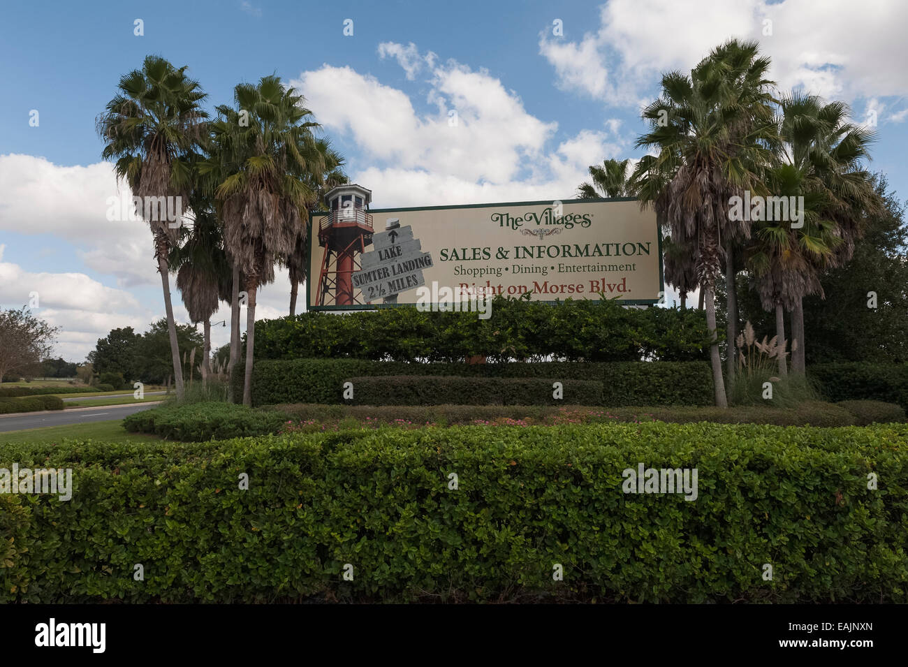 A sign located at the entrance to the Villages on route 466 in Marion ...