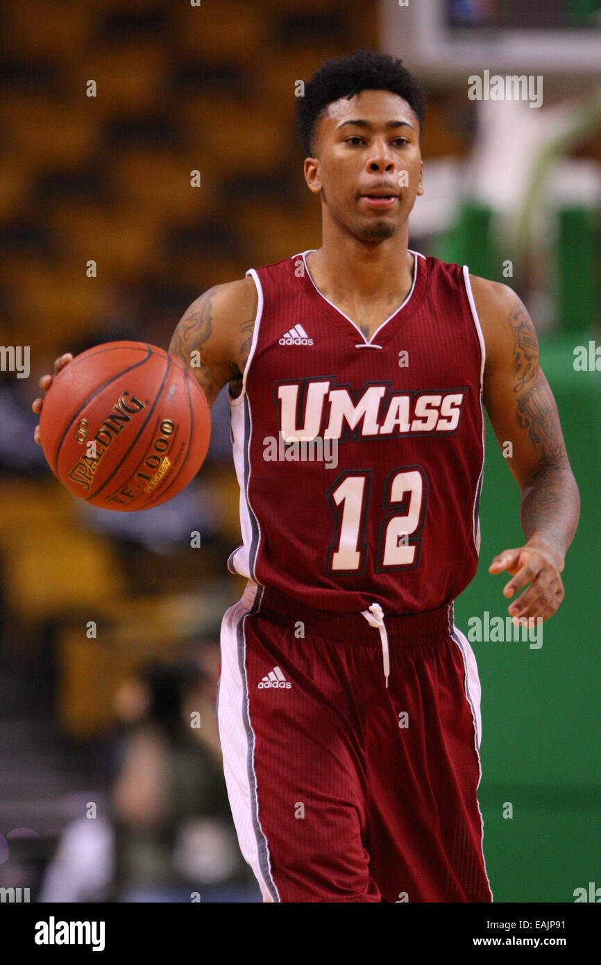 November 16, 2014: Massachusetts Minutemen guard Trey Davis (12) in ...