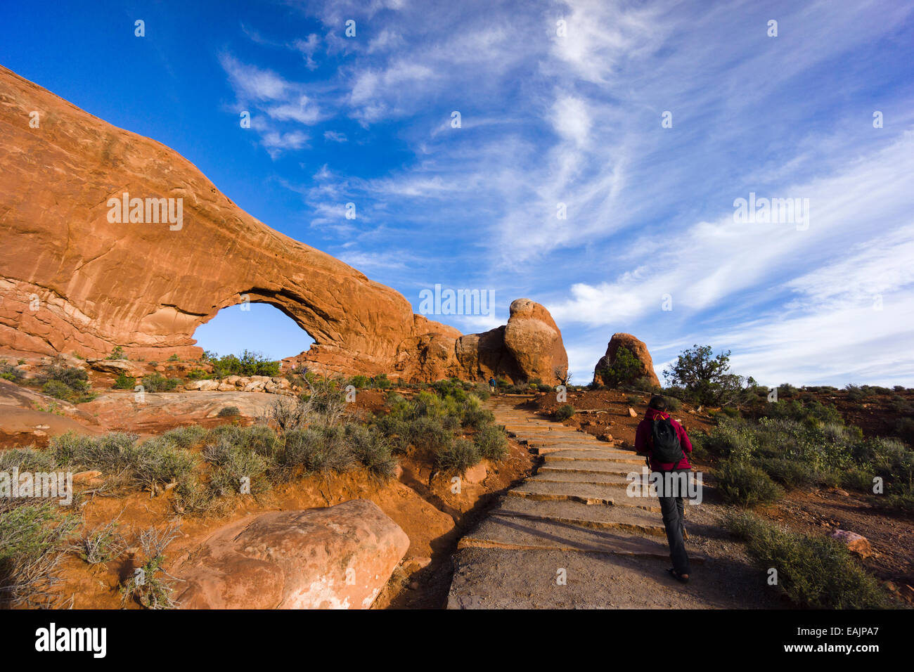 North Window Arch. Arches National Park, Moab, Utah, USA Stock Photo ...