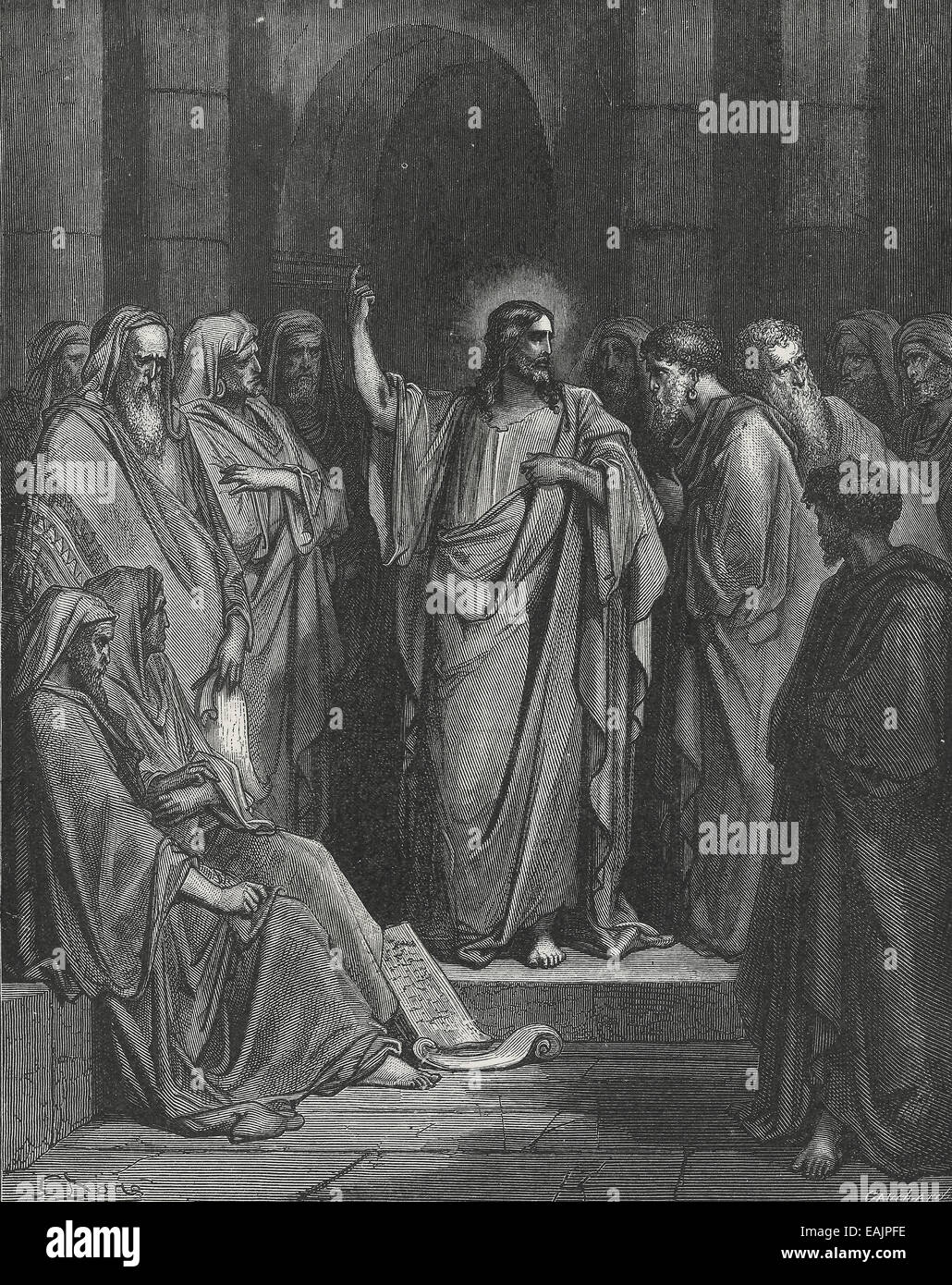 Jesus teaching in the synagogue hi-res stock photography and images - Alamy