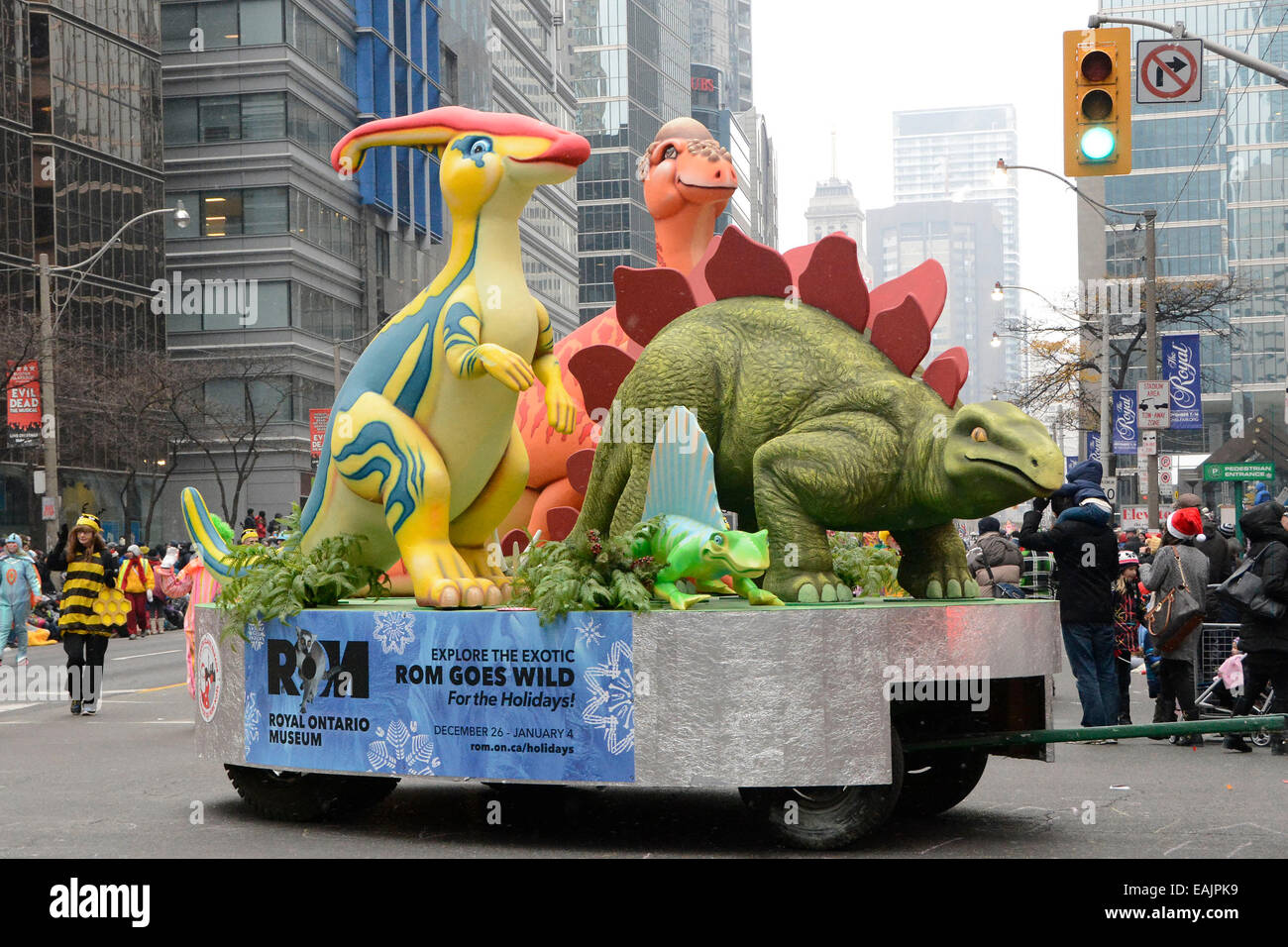 Toronto, Canada. 16th Nov 2014. Dinosaurs float by the Royal Ontario ...