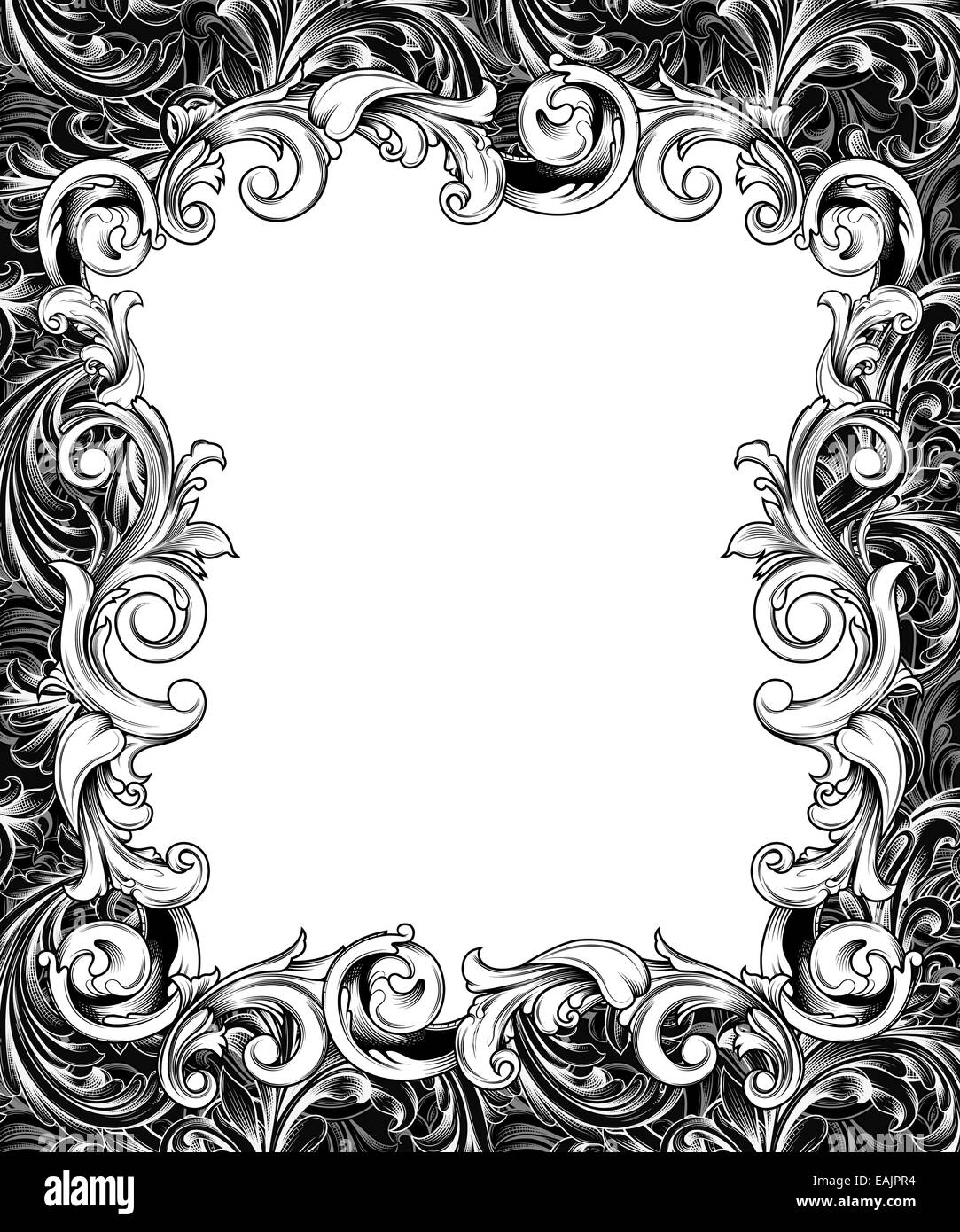 Ornate elegant engraved frame or border Stock Photo - Alamy