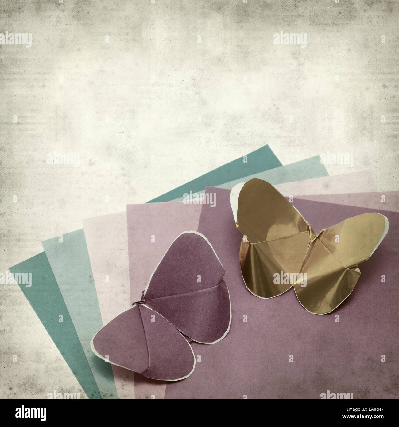 textured old paper background with kirigami butterfly Stock Photo - Alamy