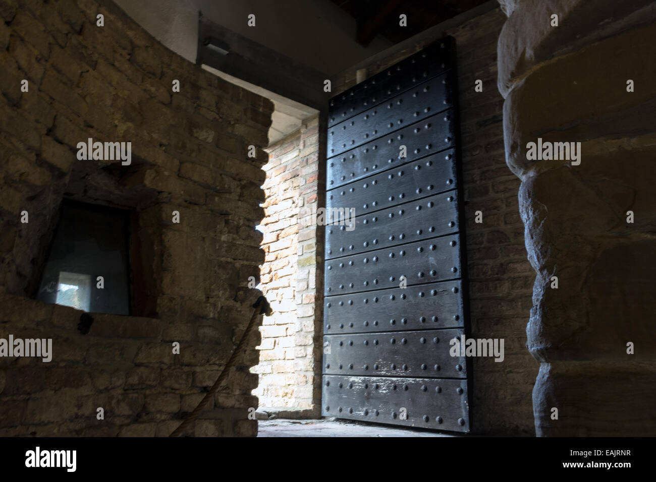 Door entry in the brickwalls of the medieval Fortress of Venetians in ...