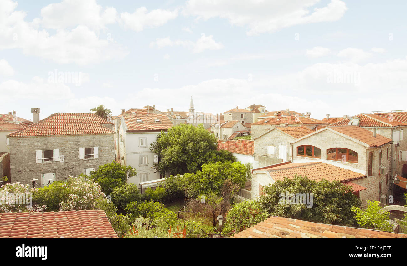 Panoramic view of nice European old town Stock Photo - Alamy