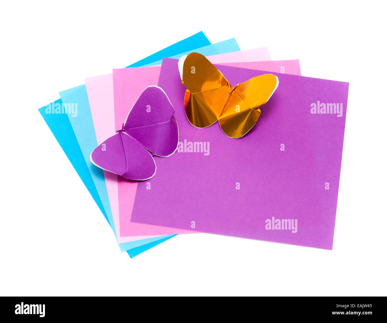 color paper and kirigami batterfly isolated on white Stock Photo - Alamy