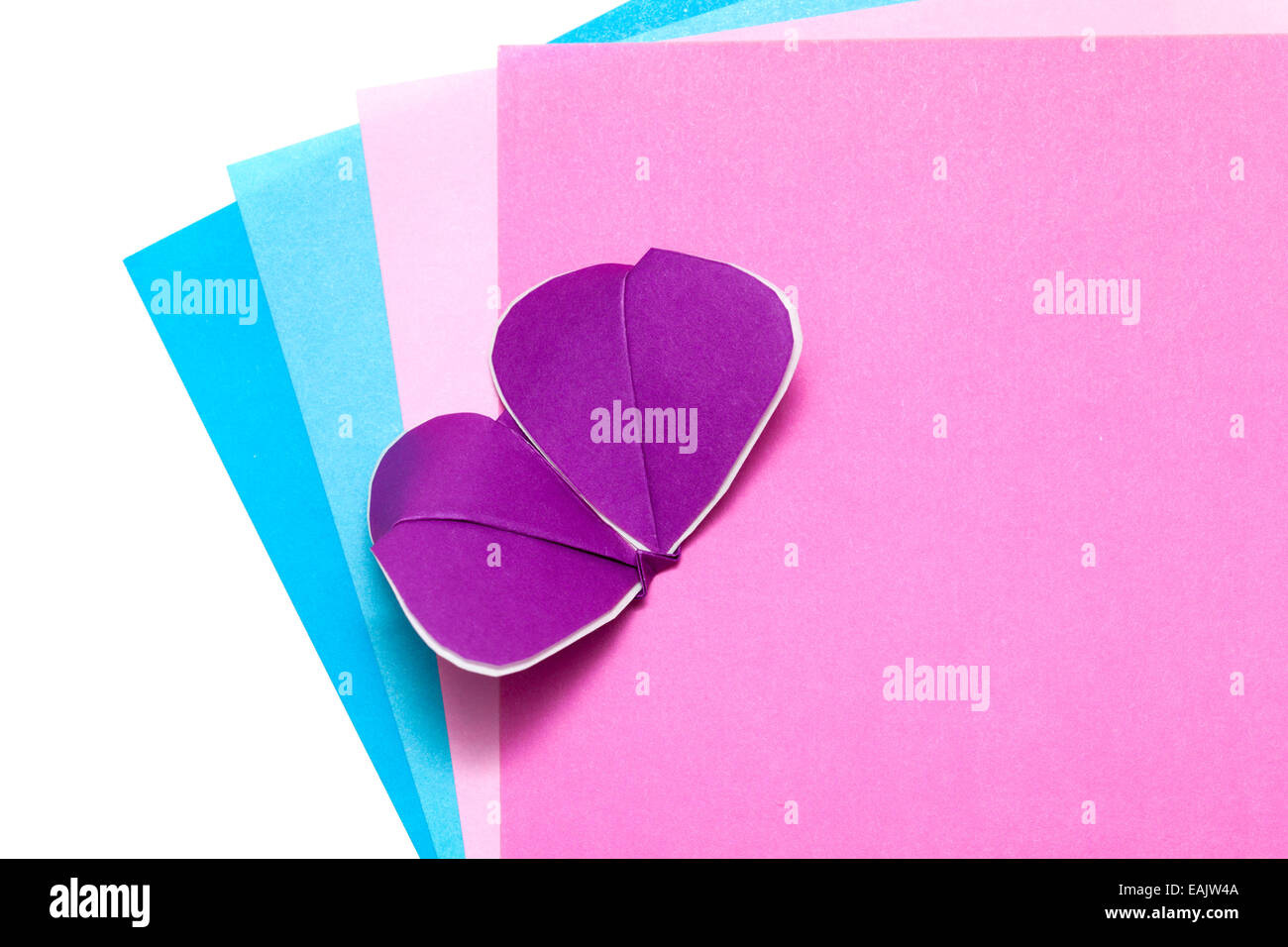 color paper and kirigami batterfly isolated on white Stock Photo - Alamy