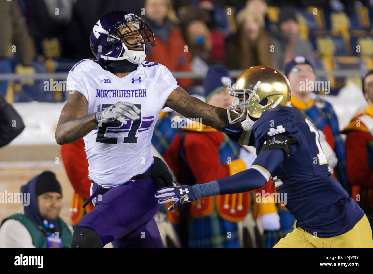 South Bend, Indiana, USA. 15th Nov, 2014. Northwestern WR KYLE PRATER ...