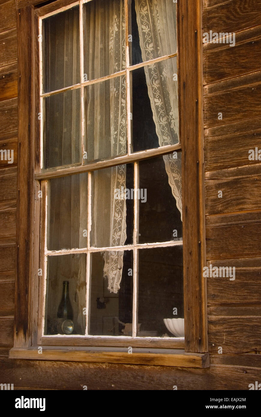 Murphy House window, Bodie State Historic Park, California Stock Photo ...