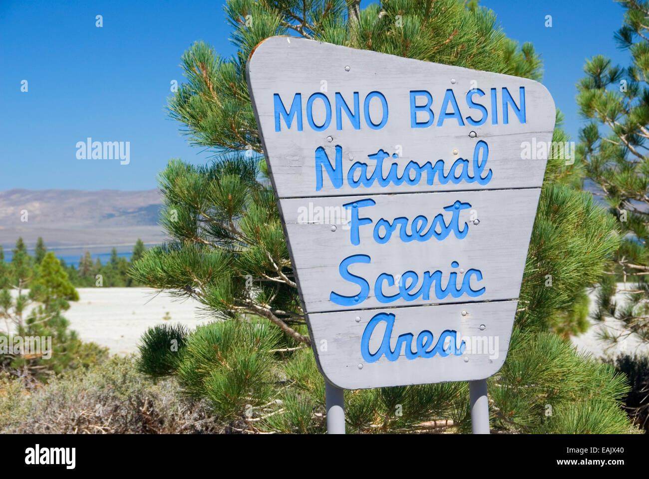 Mono Basin National Forest Scenic Area sign, Mono Lake Tufa State ...