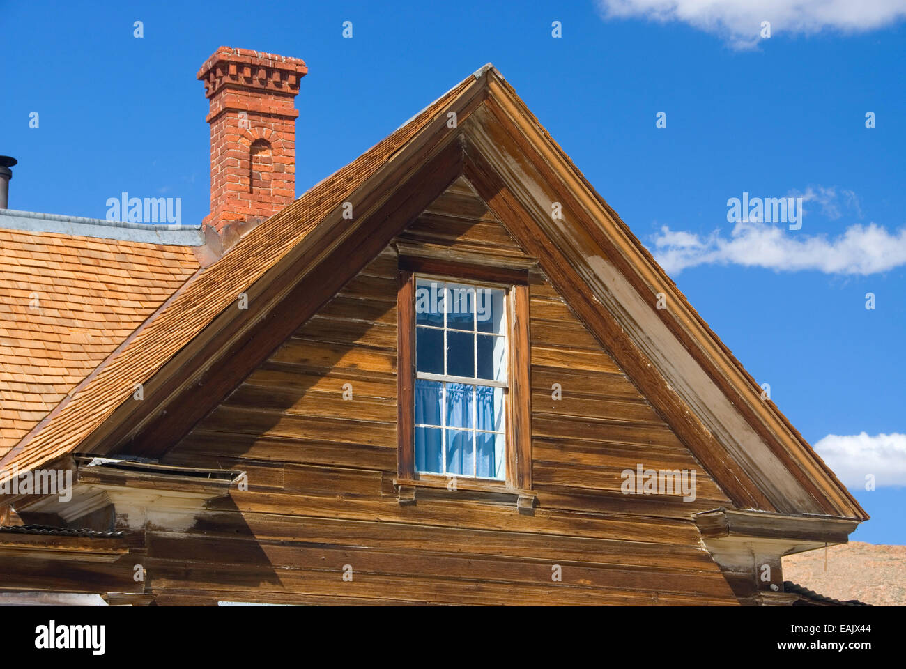 Cain residence window, Bodie State Historic Park, California Stock ...