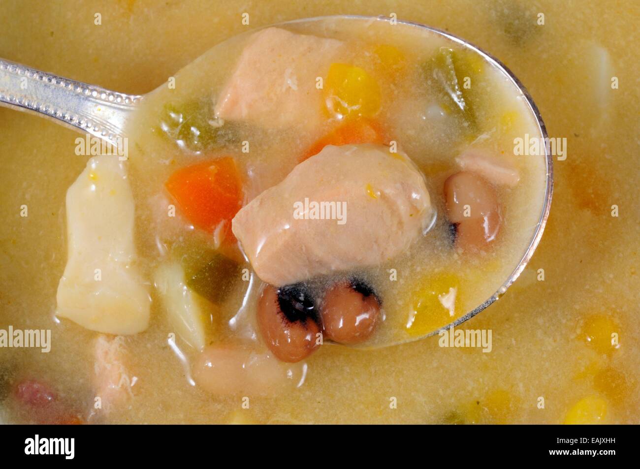 Fish chowder soup including smoked haddock, cod, salmon and vegetables ...