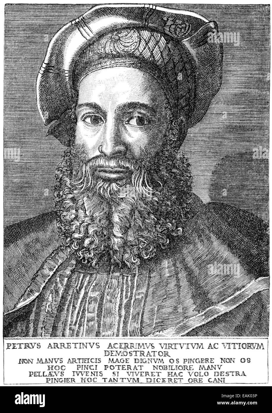 portrait of Pietro Aretino, 1492 - 1556, an Italian writer and poet of ...