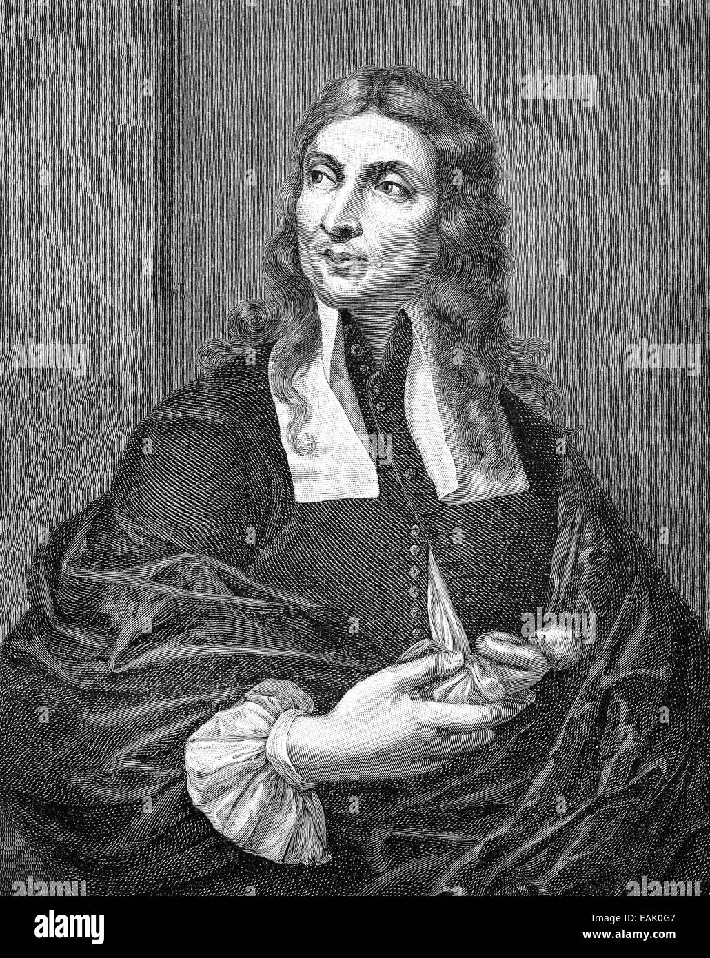 Portait of Salvator Rosa, 1615 - 1673, an Italian Baroque painter, poet ...