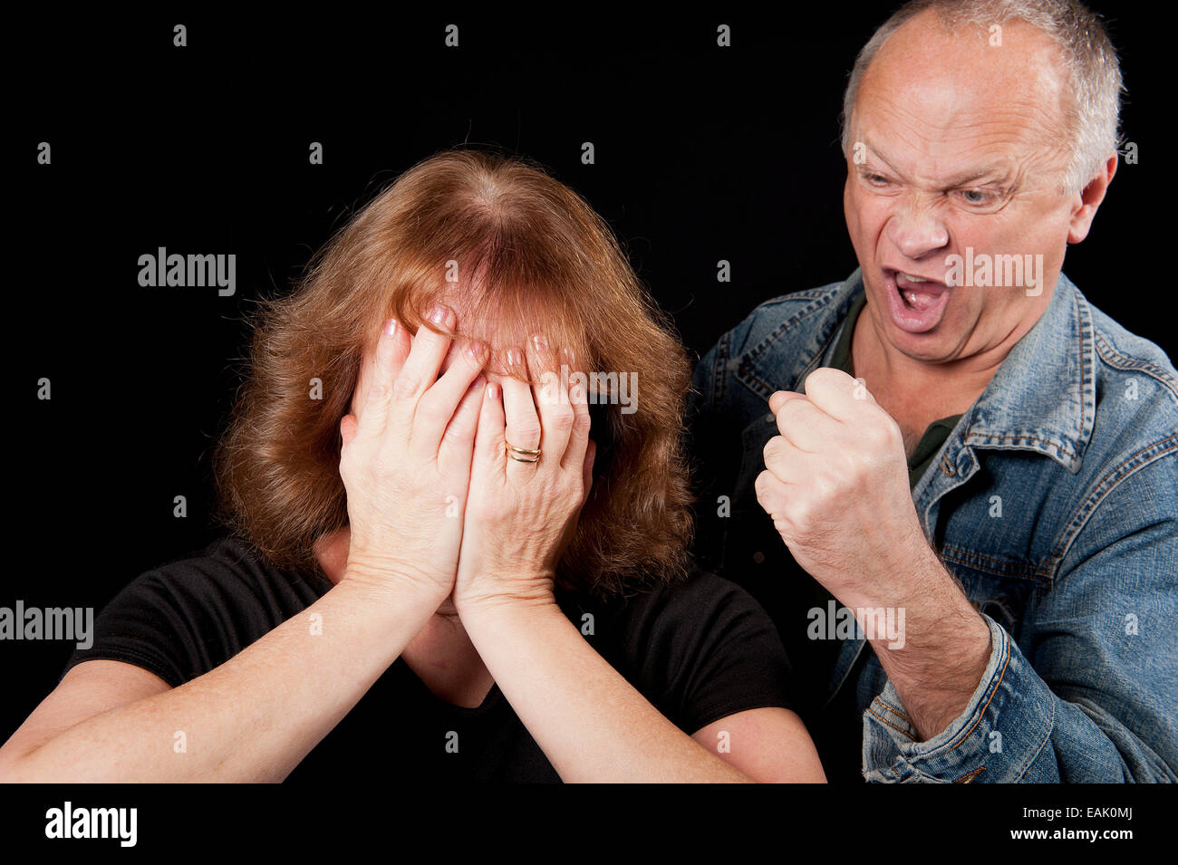 Middle aged couple having an argument Stock Photo - Alamy
