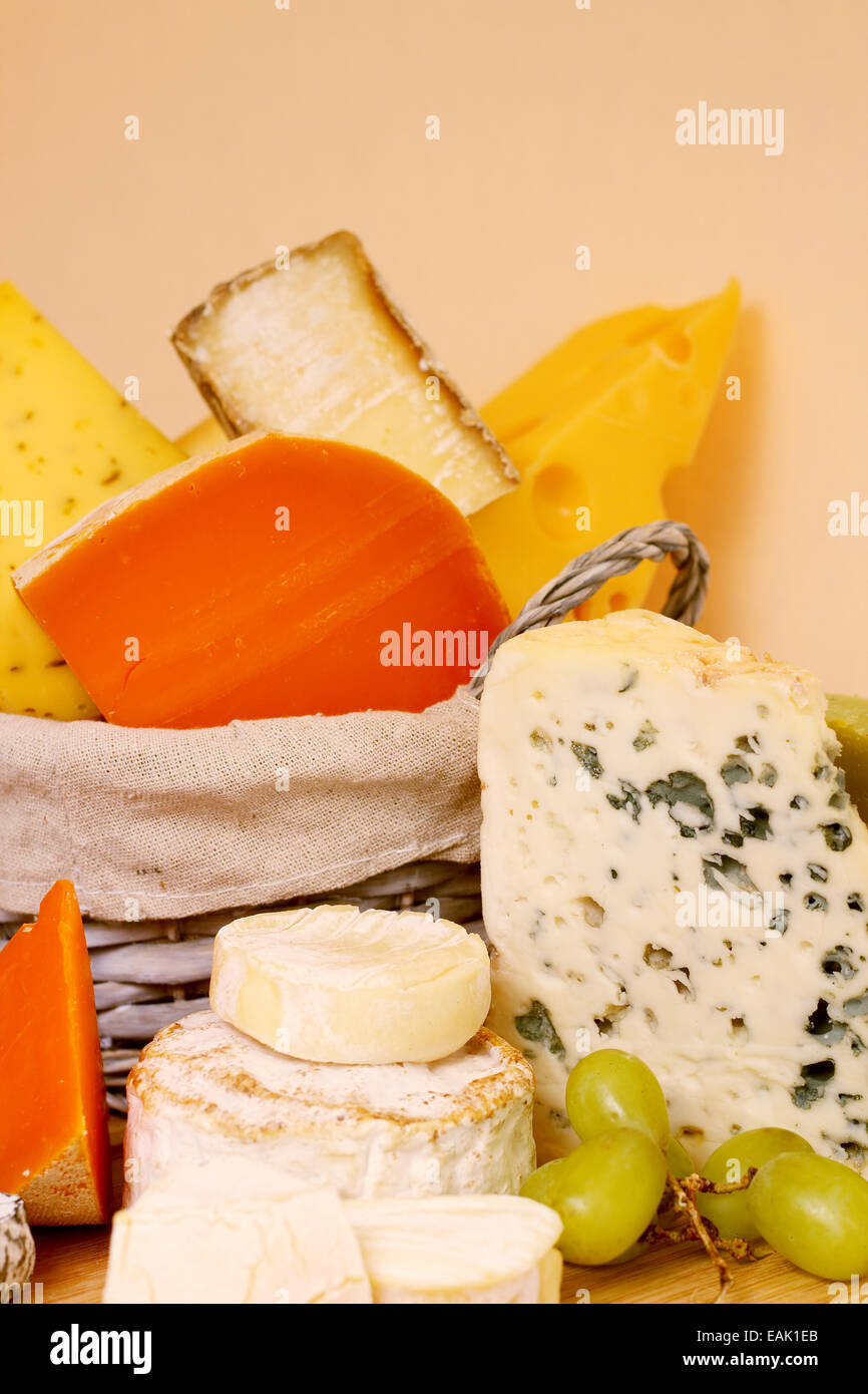 Various types of cheese composition Stock Photo - Alamy