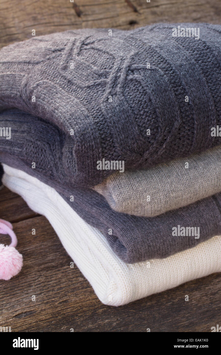 Wool yarn stacked stack hi-res stock photography and images - Alamy