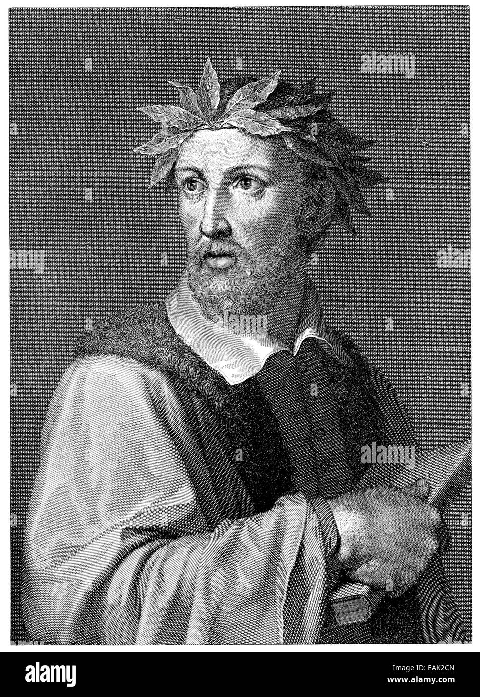 Portrait of Torquato Tasso, 1544 - 1595, an Italian poet of the Counter ...