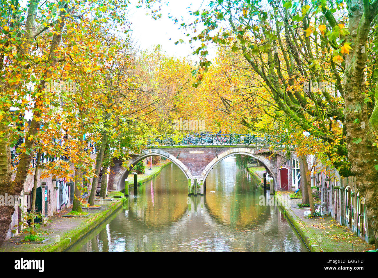View at historical canal in Utrecht, The Netherlands Stock Photo - Alamy