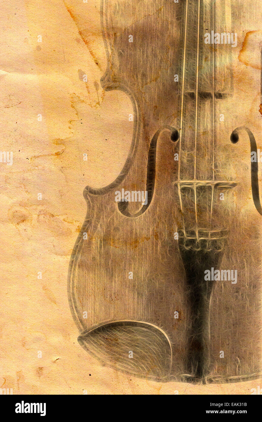 old fiddle - G clef Stock Photo - Alamy