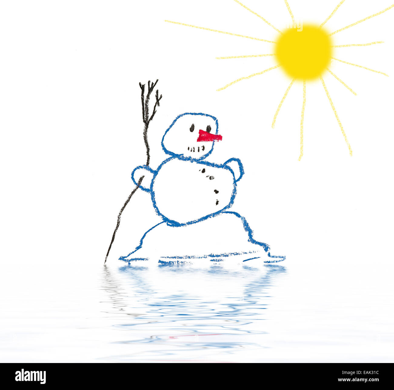 melting snowman - spring has come Stock Photo - Alamy
