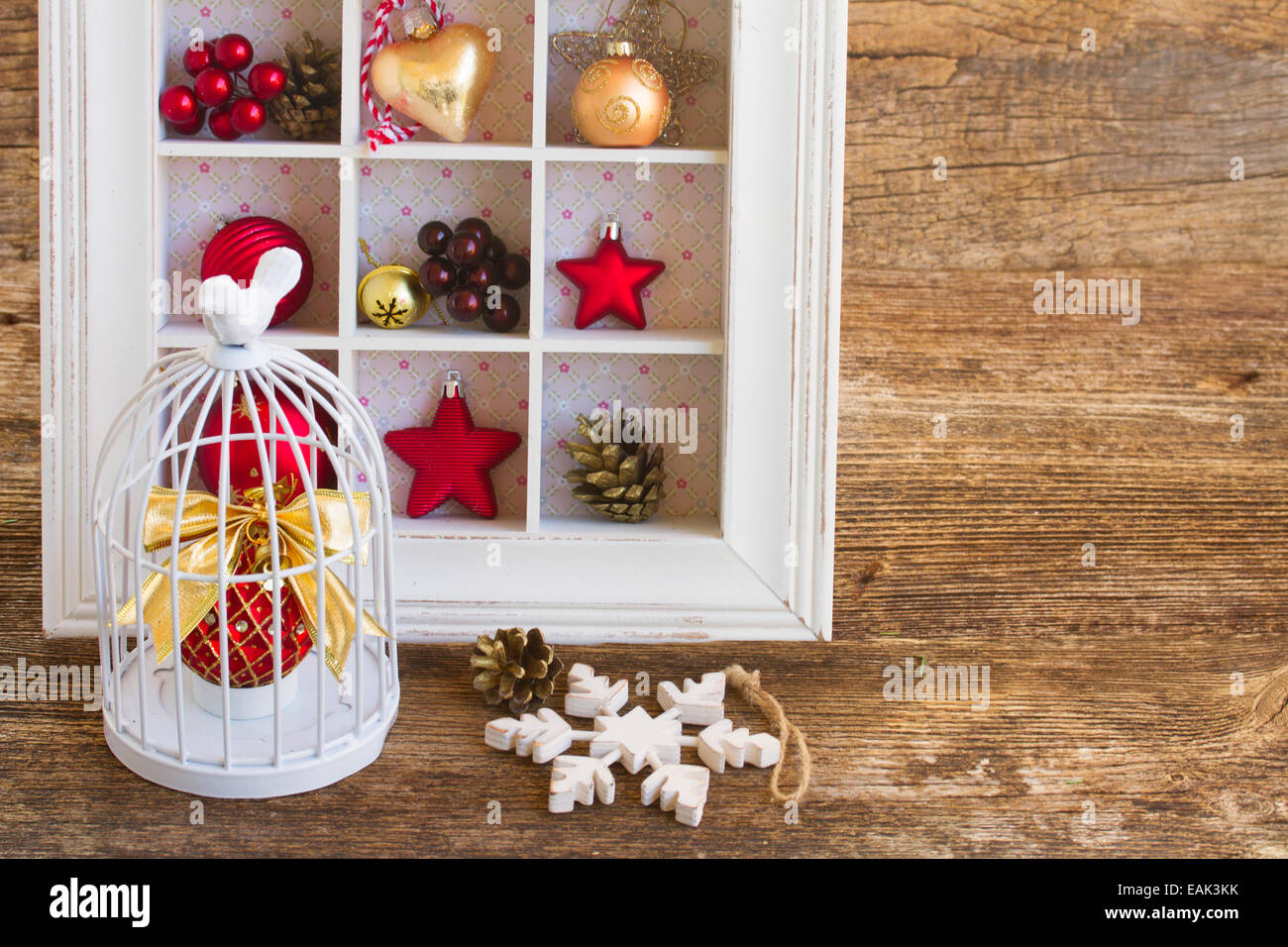 cage with christmas ball Stock Photo - Alamy