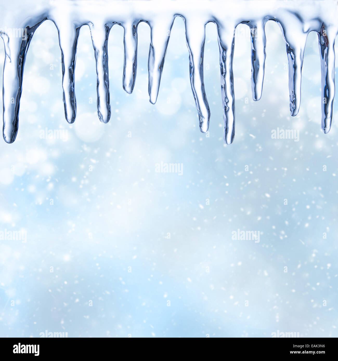 Set of icicles with blur abstract background Stock Photo - Alamy