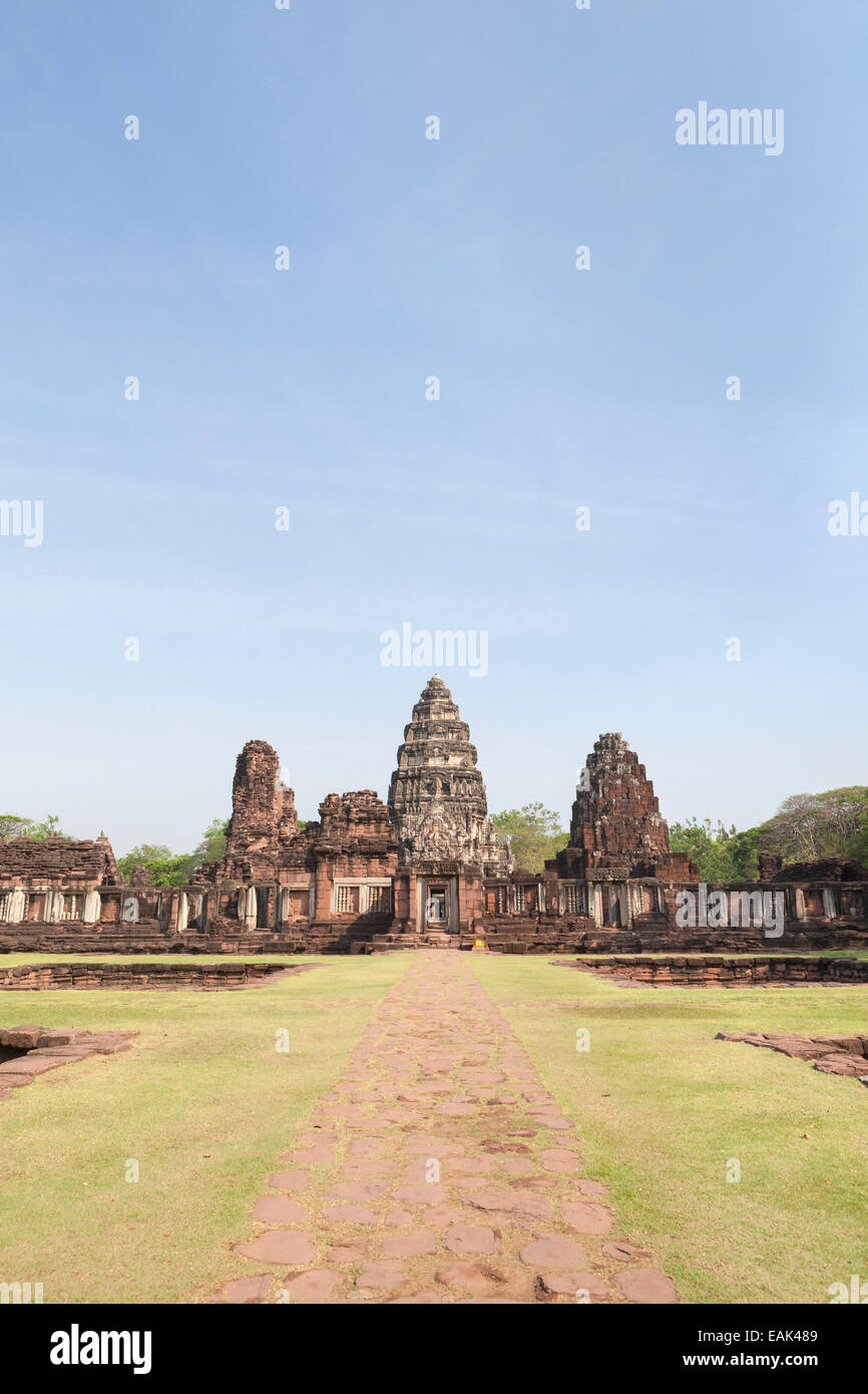 View from the passage way of Prasat Hin Phimai temple, Thailand Stock ...