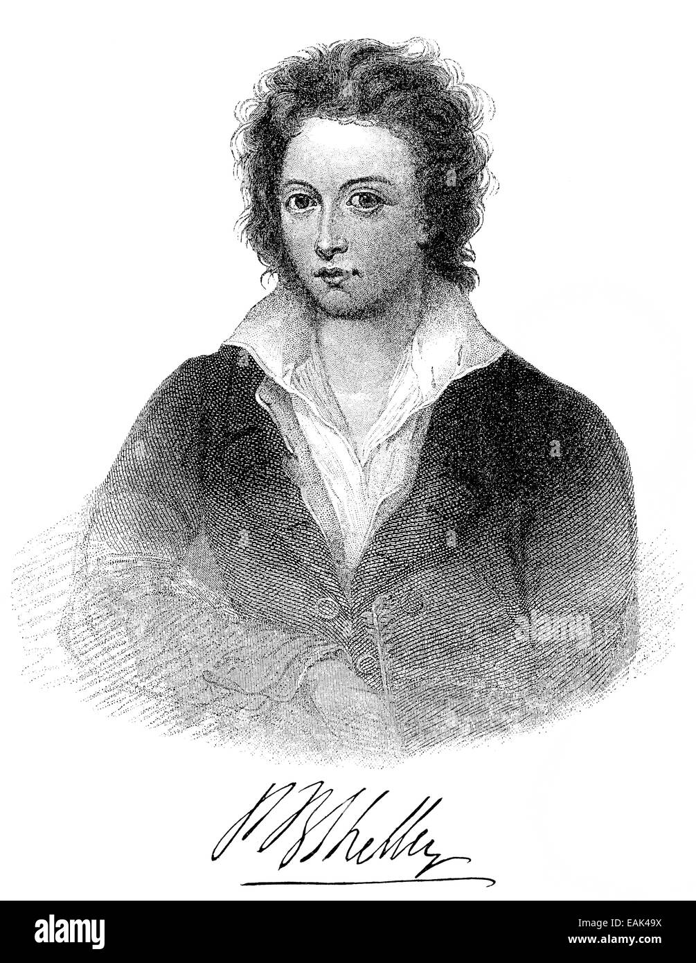 Percy Bysshe Shelley, 1792 - 1822, a British writer of Romanticism ...