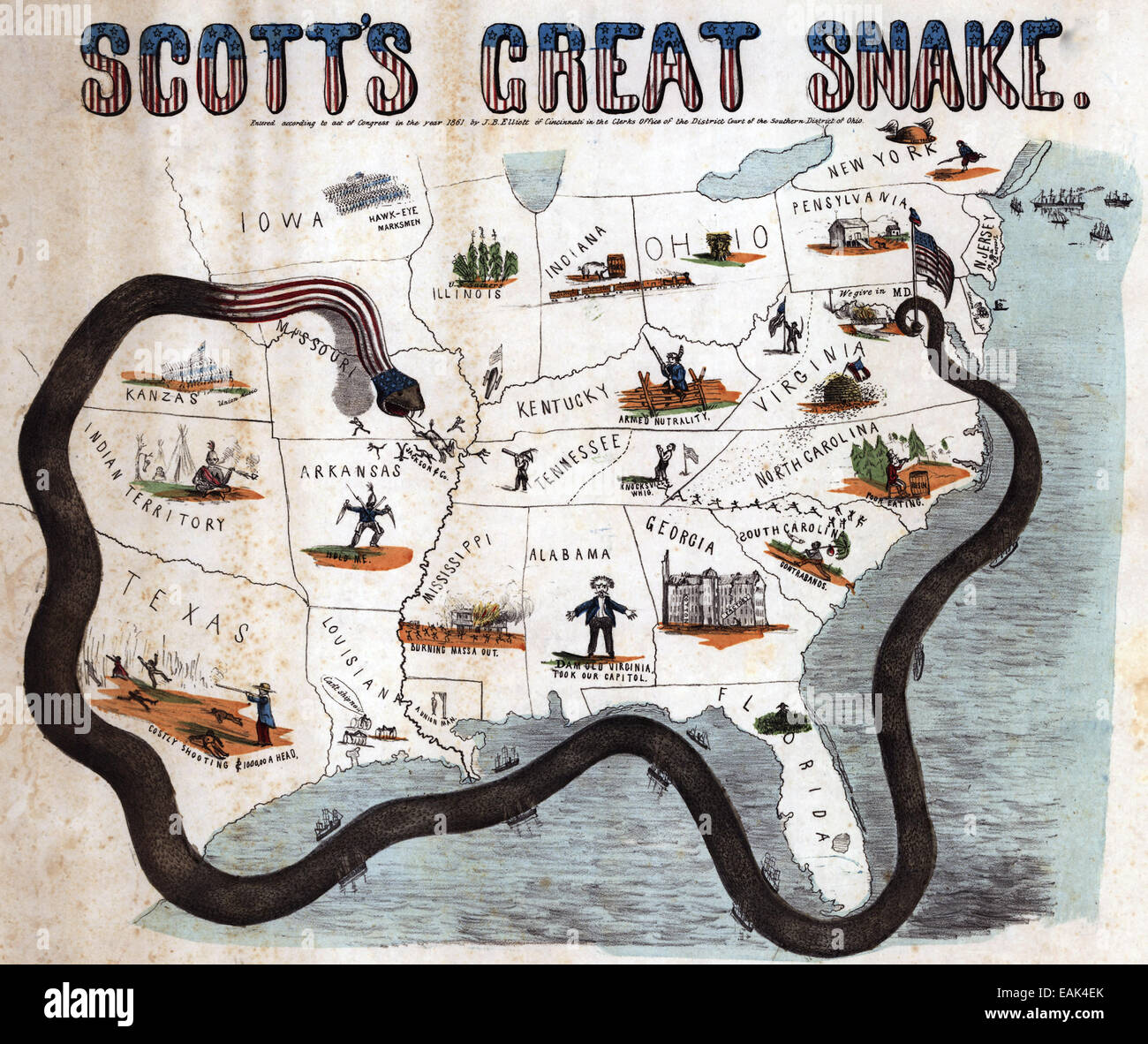 SCOTT'S GREAT SNAKE 1861 Union General-in-Chief Wilfred Scott's plan ...