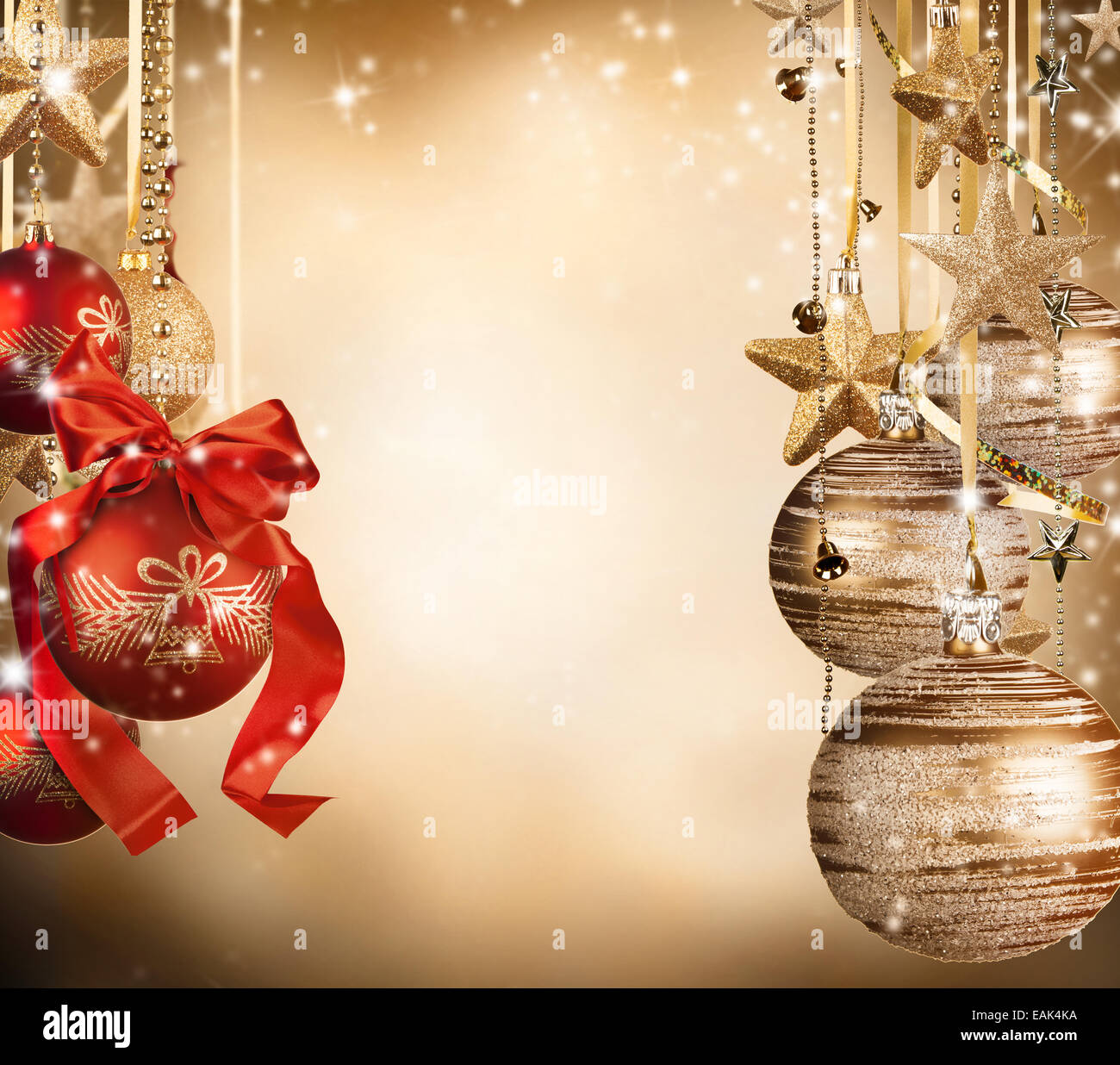 Christmas theme with glass balls and free space for text Stock Photo ...
