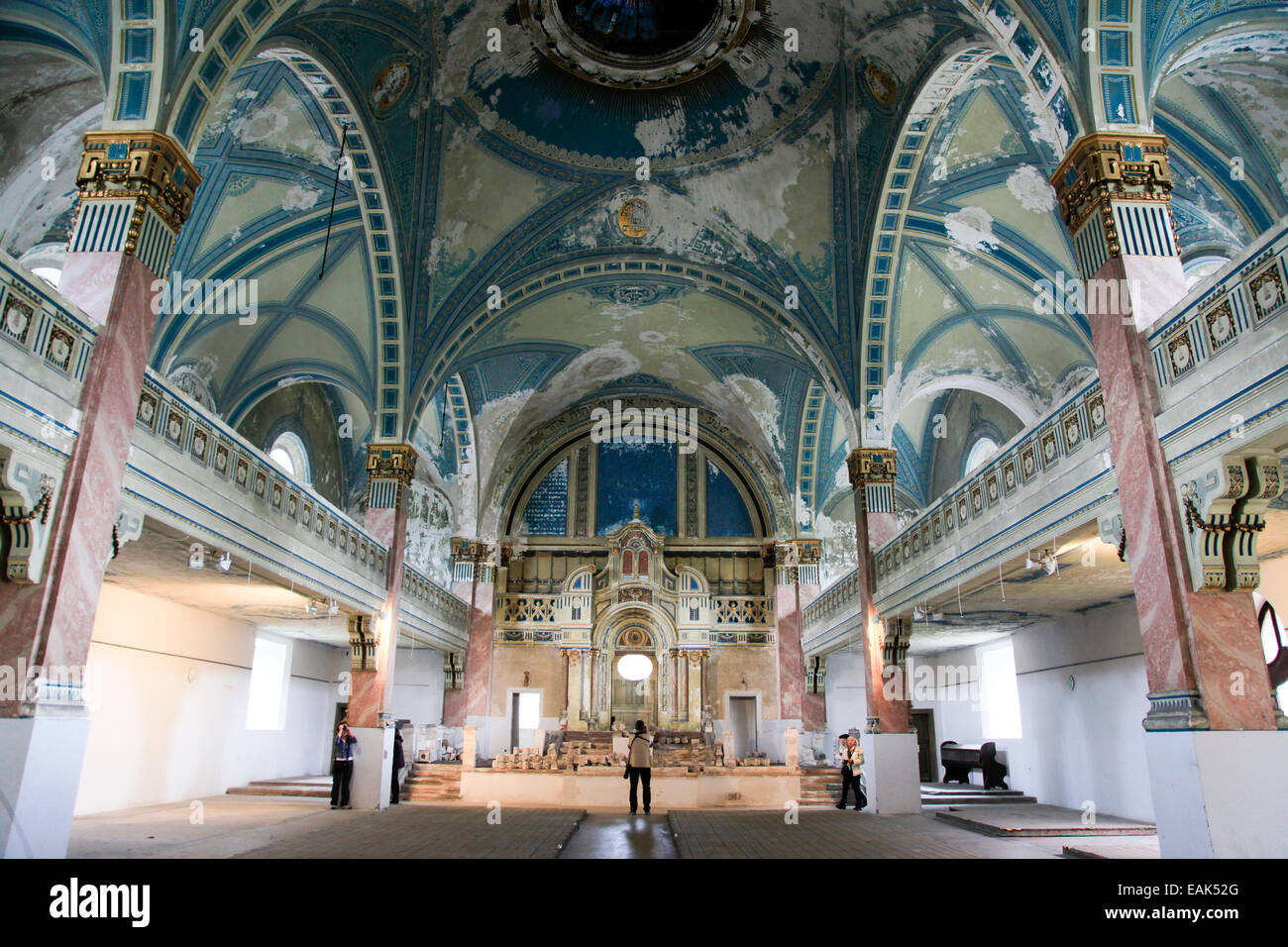 Interior of an abandoned synagogue built in 1927. Lucenec, Slovakia ...
