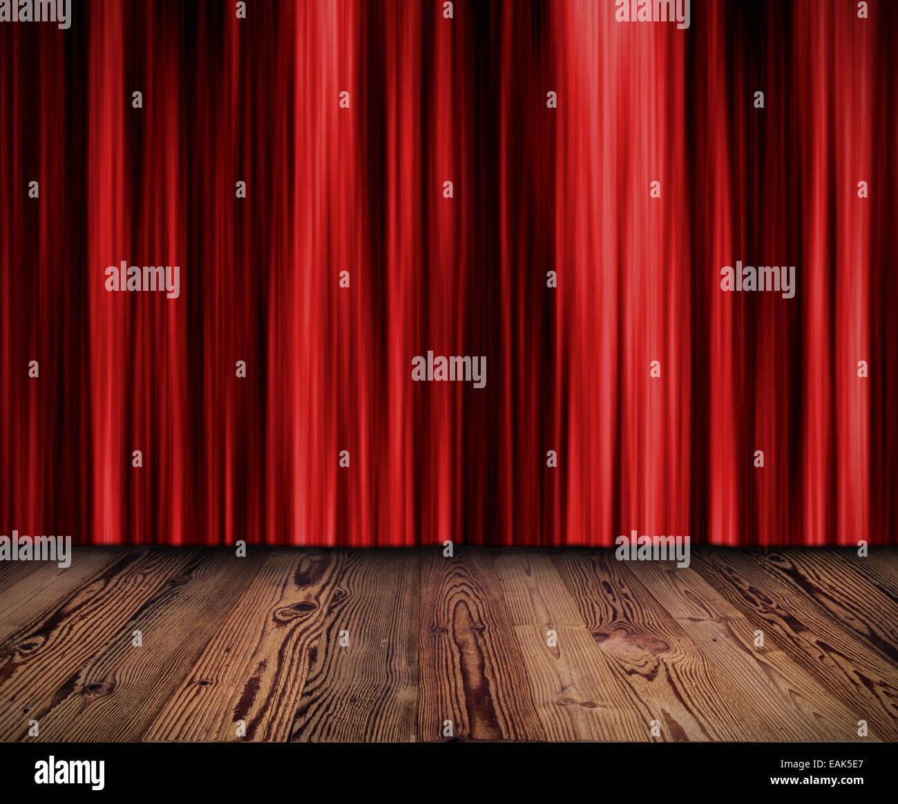 Theater or cinema dark red curtain with wooden planks floor Stock Photo ...