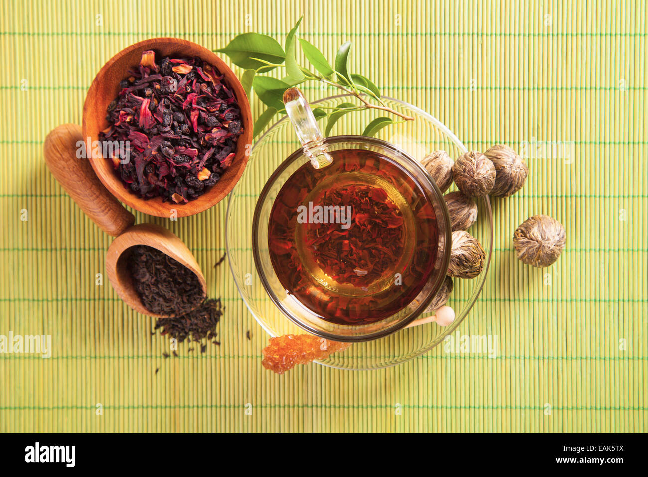 Cup of tea shot from upper view Stock Photo - Alamy