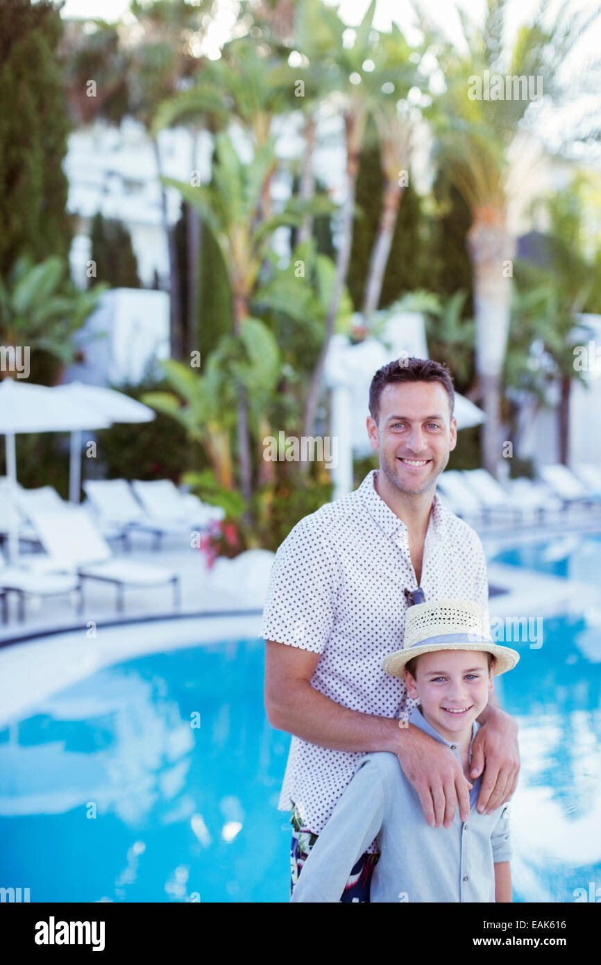 Middle aged man standing swimming pool hi-res stock photography and ...