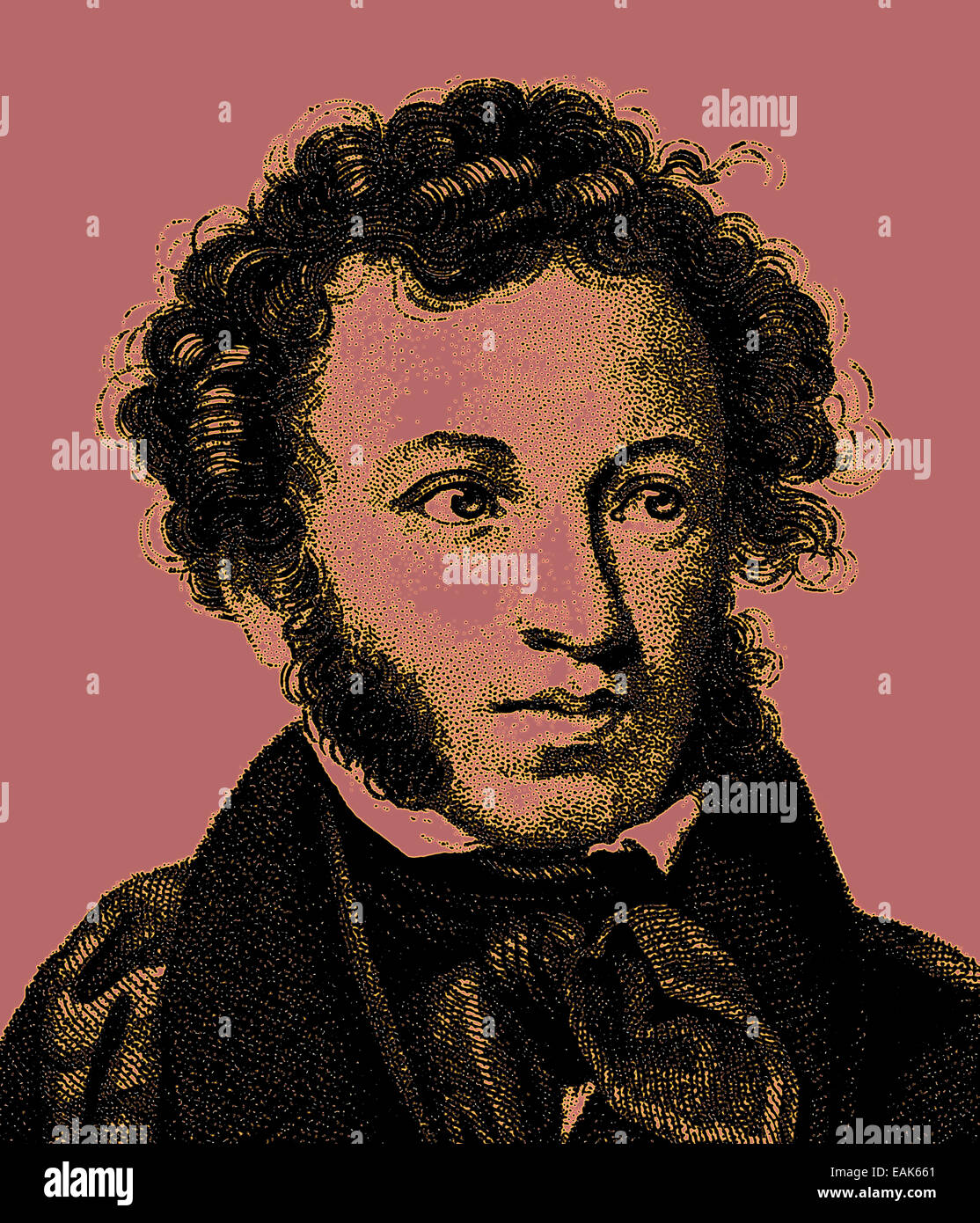 Alexander Sergeyevich Pushkin, 1799-1837, Russian poet and the founder of modern Russian ...