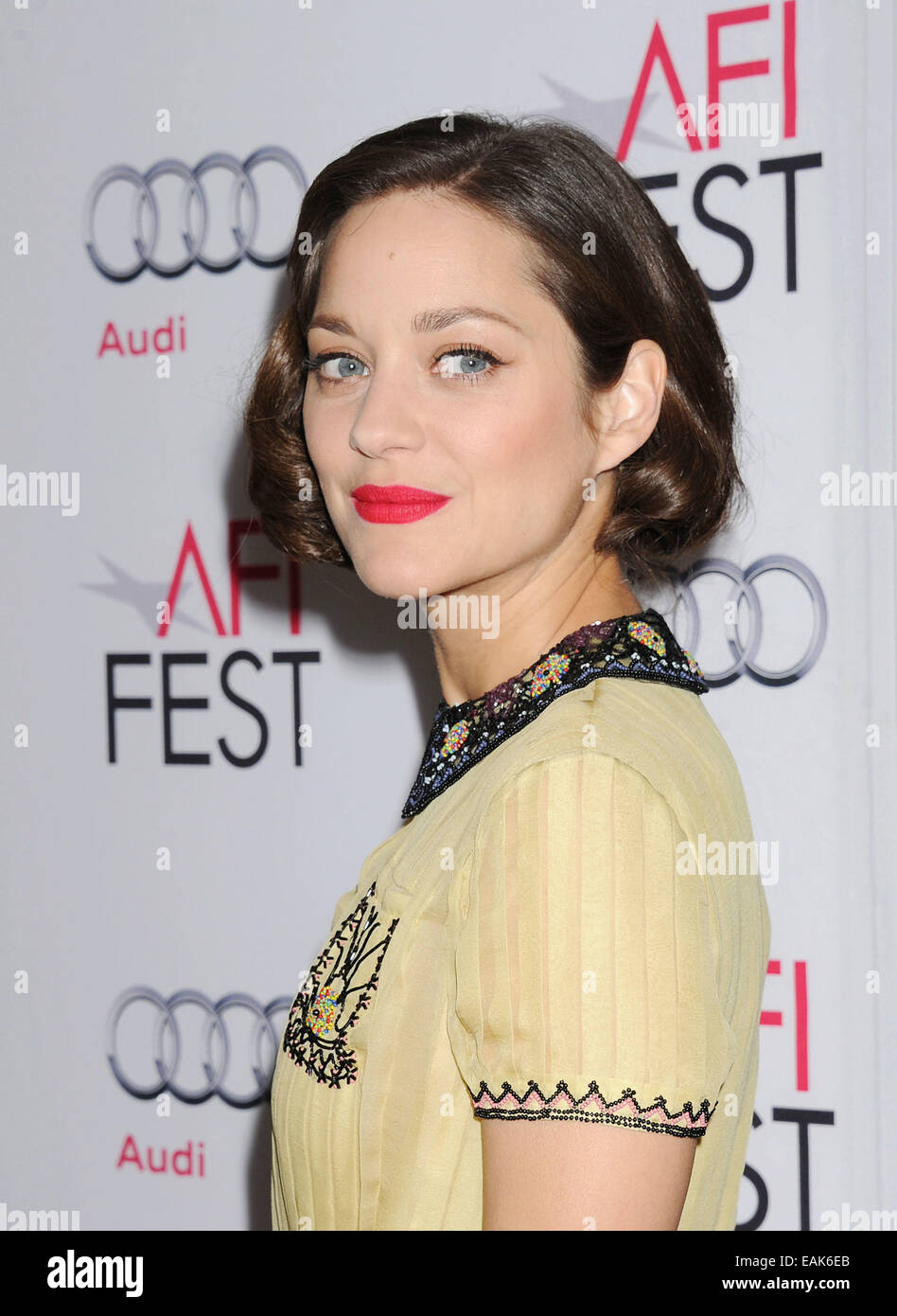 MARION COTTILARD French film actress and singer in November 2014. Photo ...
