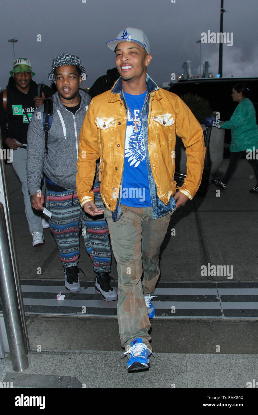 Rapper T.I. (real name Clifford Joseph Harris, Jr) arriving at John F ...