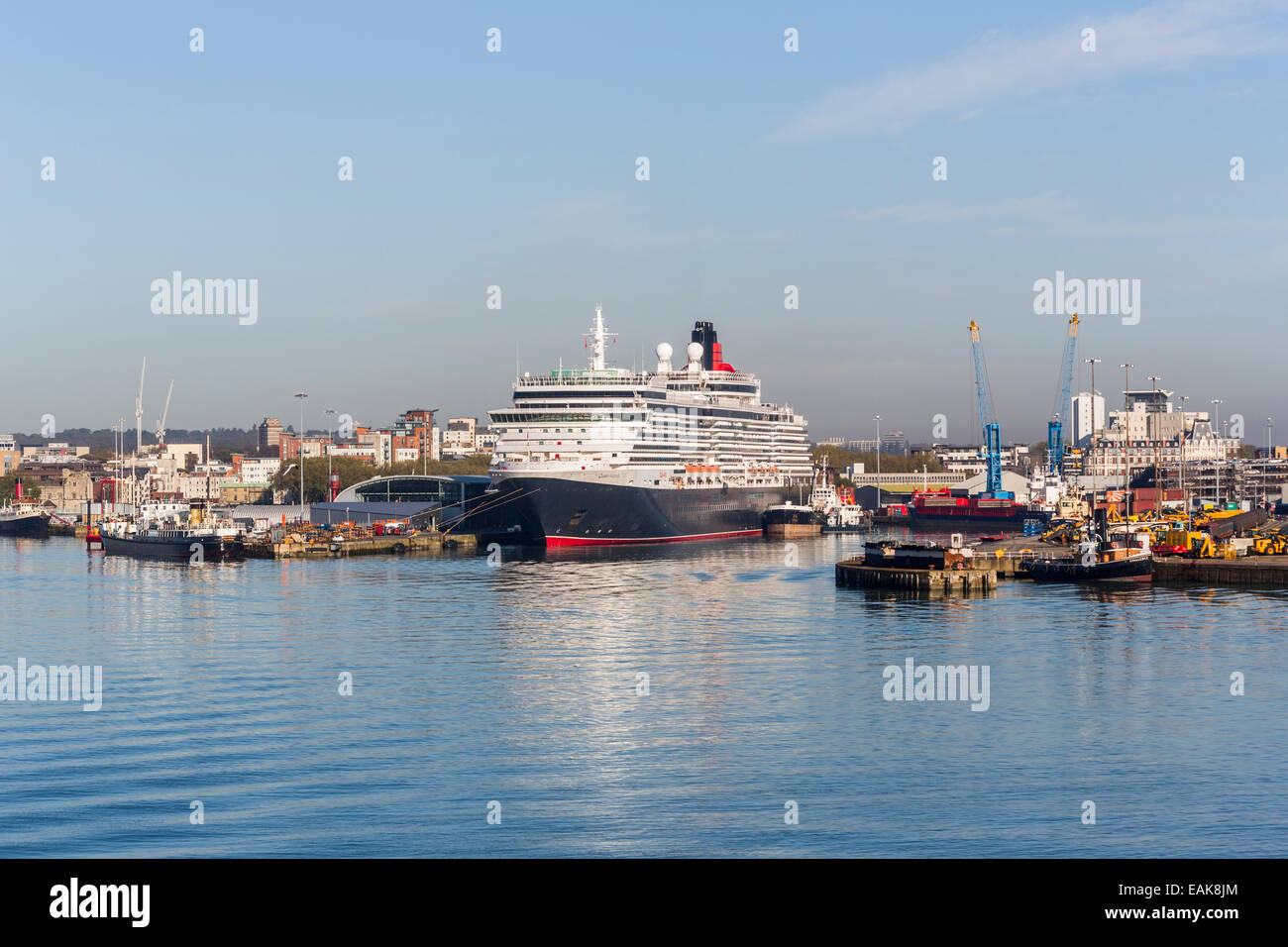 The Cunard cruise liner 'Queen Victoria' moored at Southampton Docks on ...