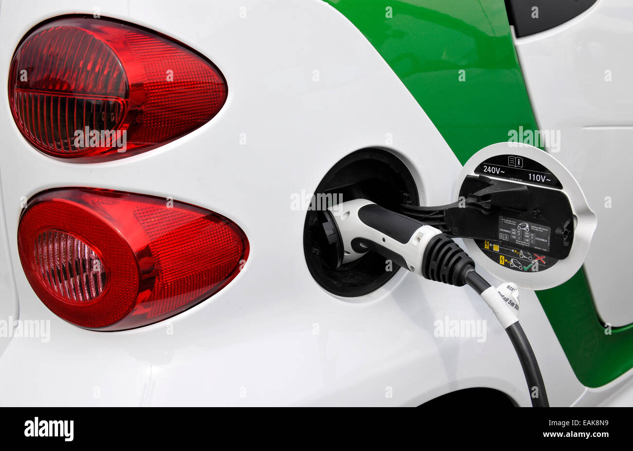 Fuel tank cap and plug of an electric Smart, Zurich, Canton of Zurich ...