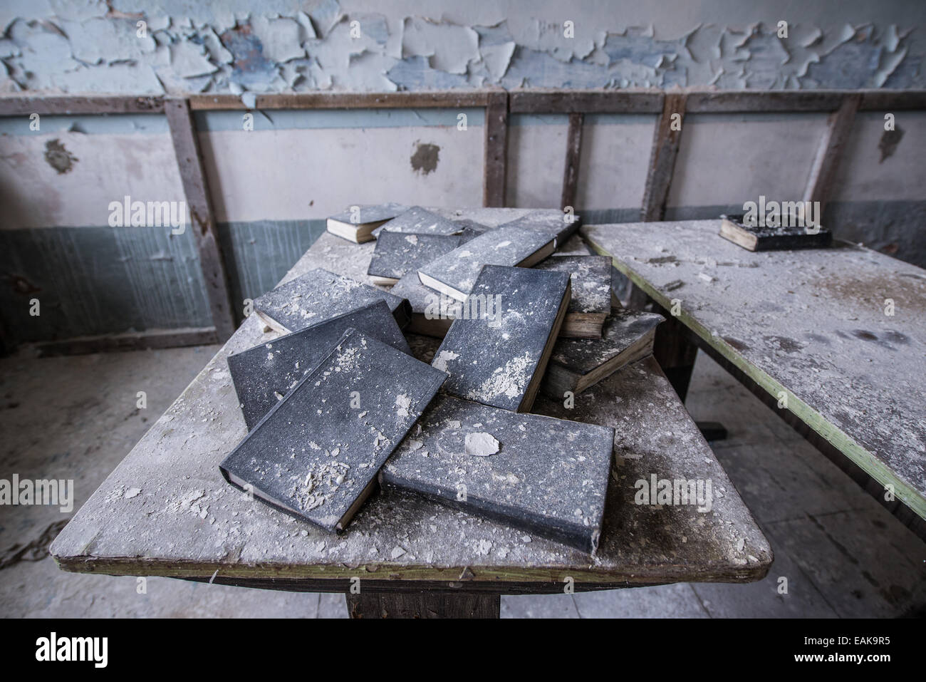Classroom in school in Chernobyl-2 military base next to Duga-3 Soviet ...