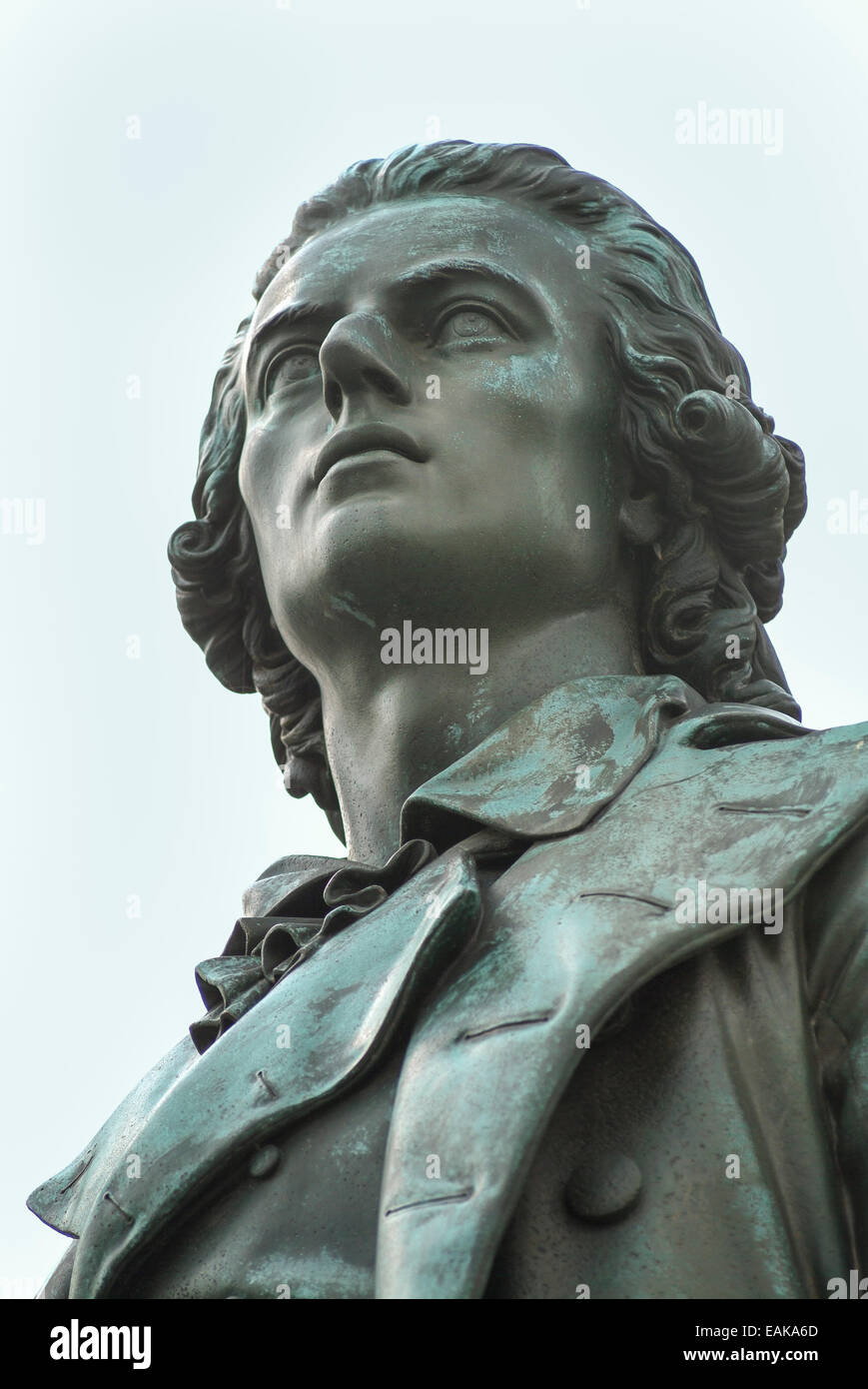 Goethe-Schiller monument, sculpture of Schiller, Weimar, Thuringia ...