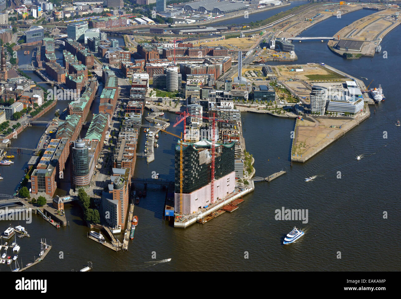 HafenCity, harbour quarter, aerial view, HafenCity, Hamburg, Hamburg ...